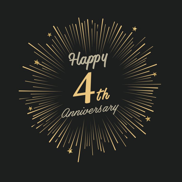 Happy 4th Anniversary with fireworks and star - AEC Living